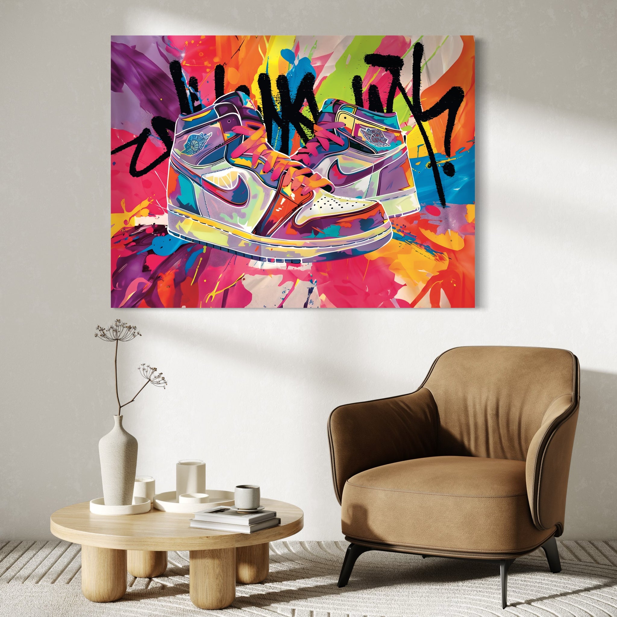 Tableau Sneakers Nike Explosion de Couleurs - Décoration Murale Design | Fabulartz.fr