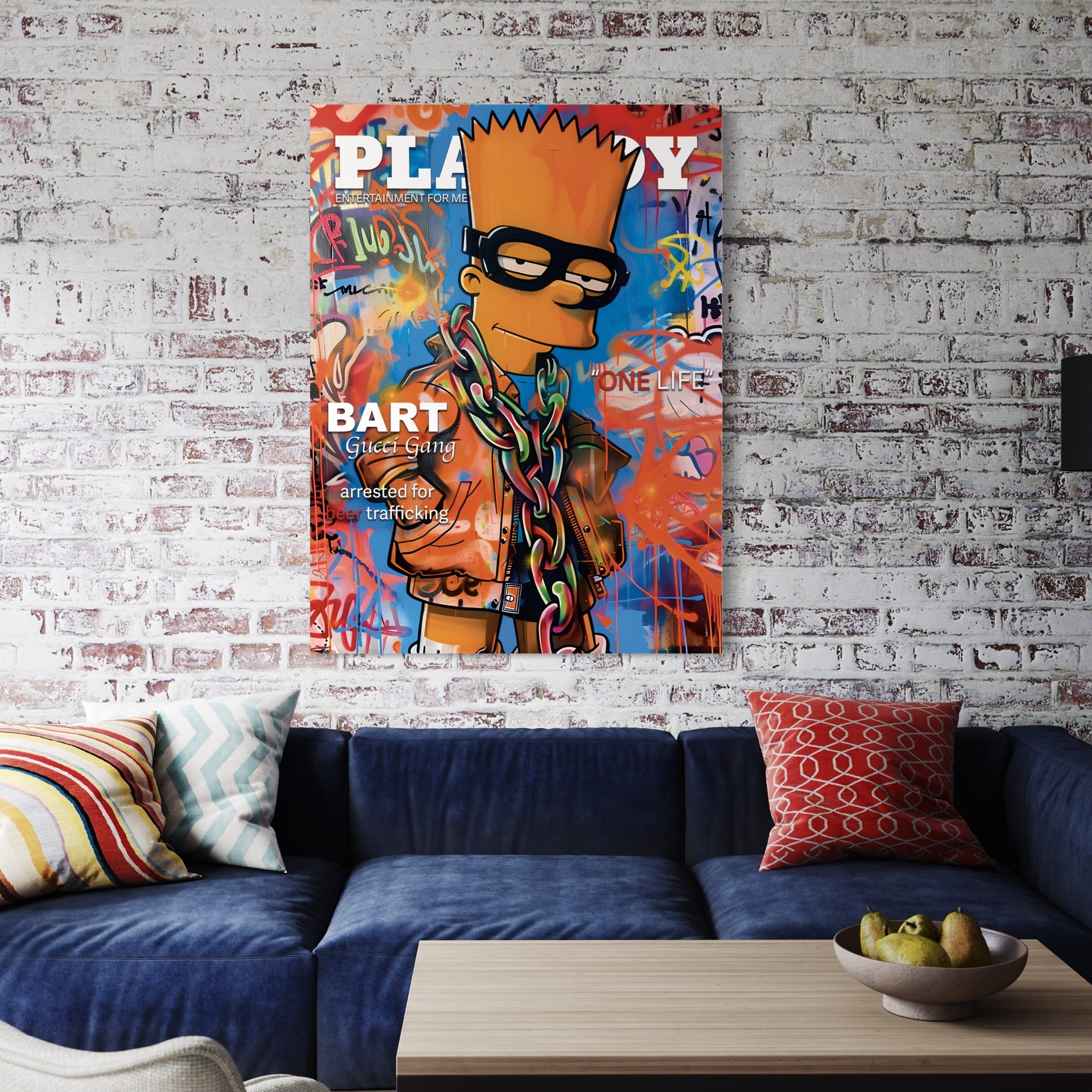 Tableau Playboy Bart Gucci Gang - Décoration Murale | Fabulartz.fr