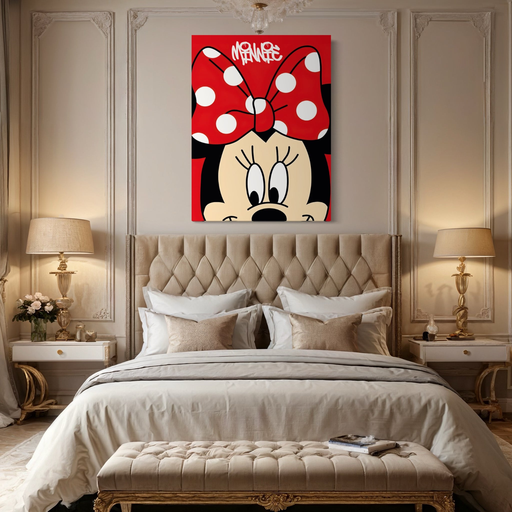 Tableau Minnie "Bow Power" - Déco Murale Moderne | Fabulartz.fr