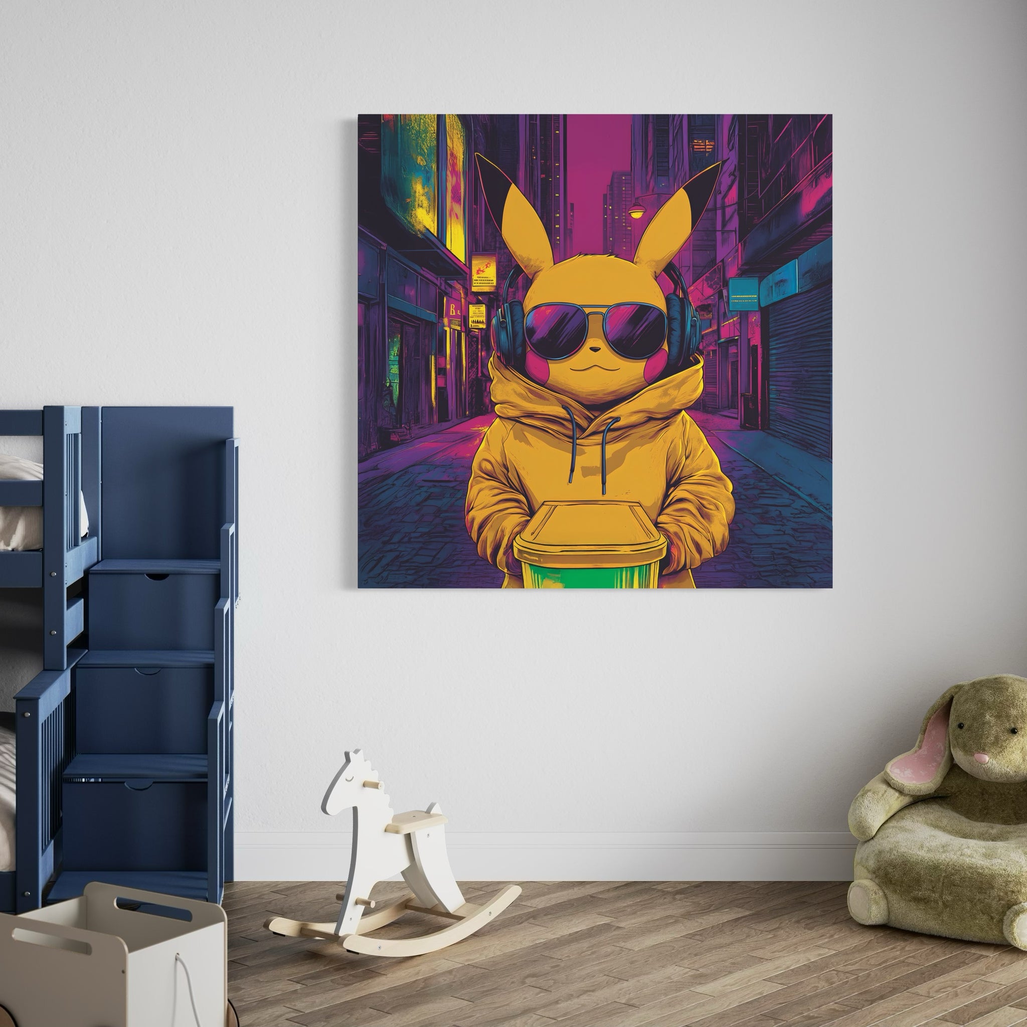 Tableau Pokémon Pikachu Urbain Nocturne - Déco Murale Moderne ...