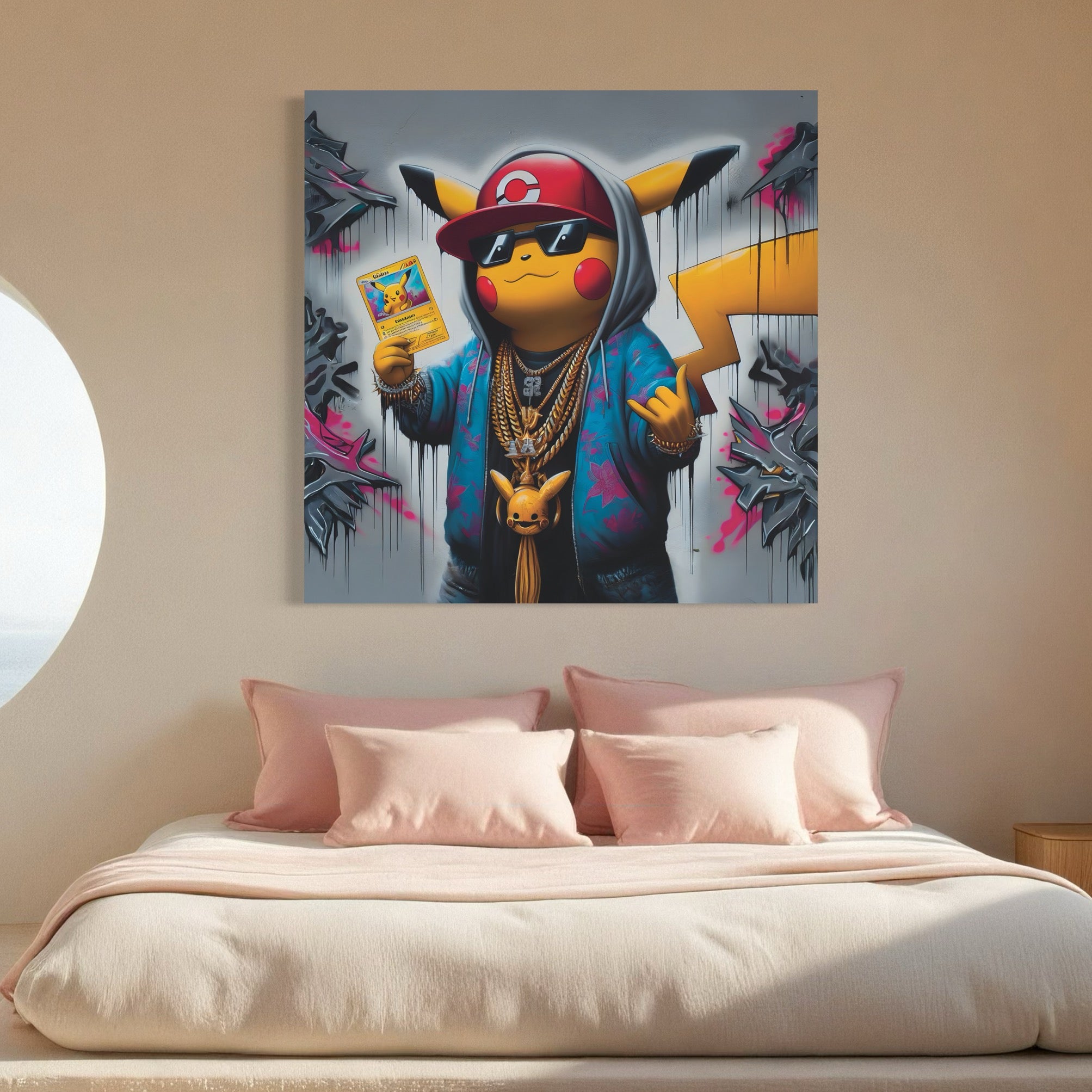 Tableau Pokémon Pikachu Hip-Hop Swag - Cadre Mural Design | Fabulartz.fr