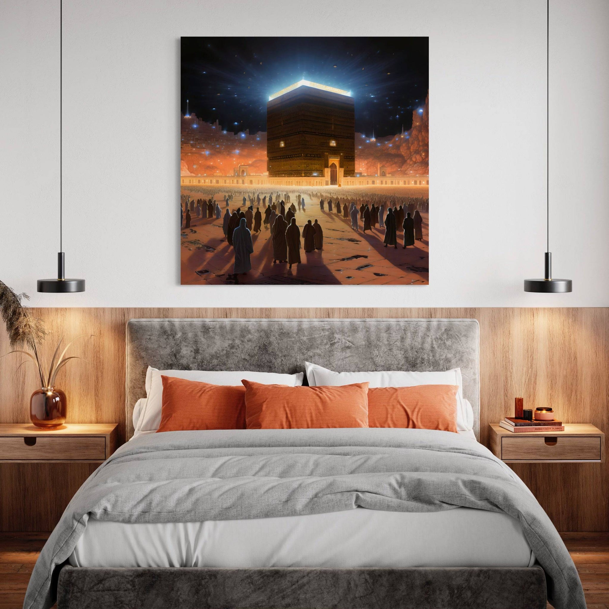 Tableau Islam Kaaba Étoiles - Décoration Murale Spirituelle | Fabulartz.fr
