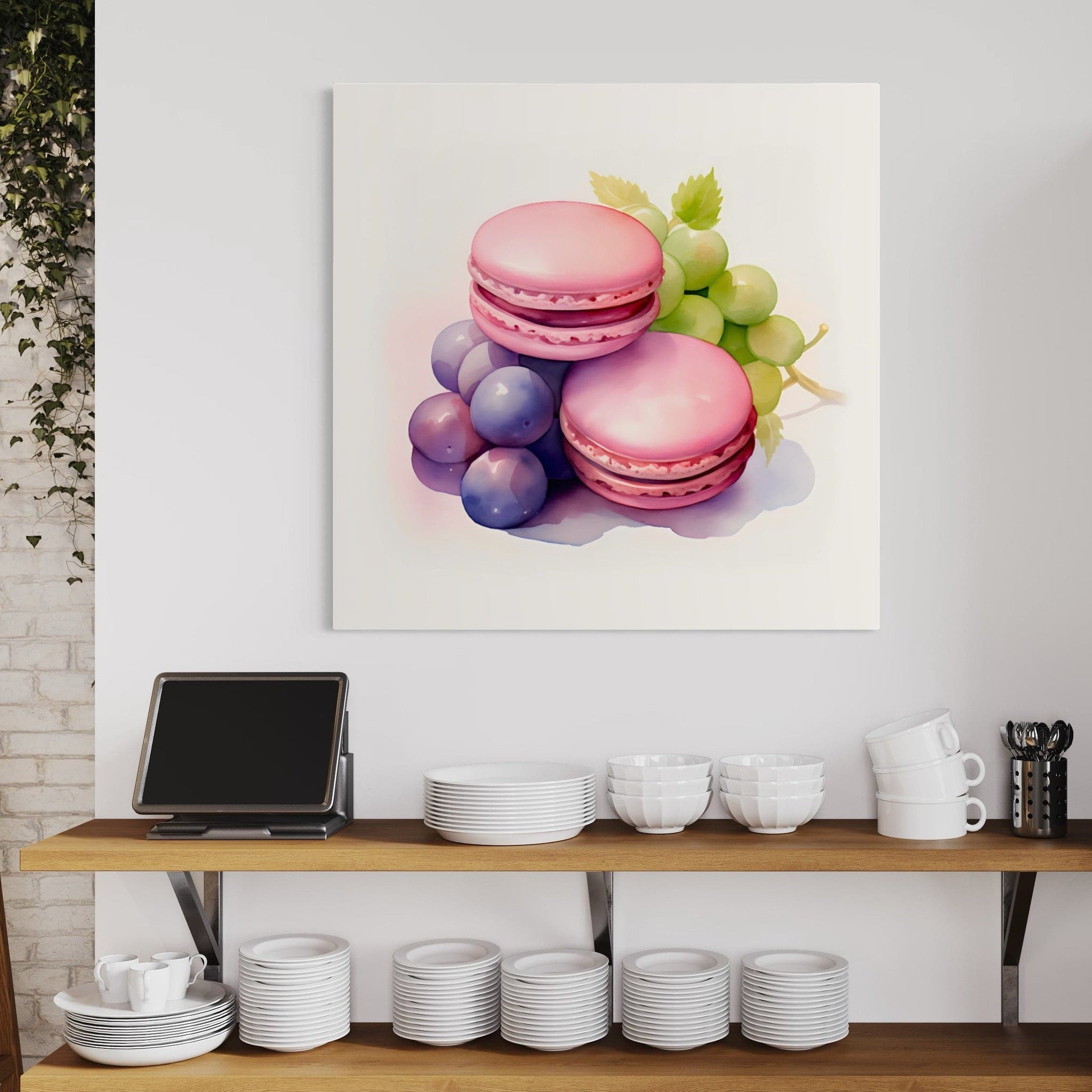 Tableau Cuisine "Macarons Douceur" - Décoration Murale Élégante ...