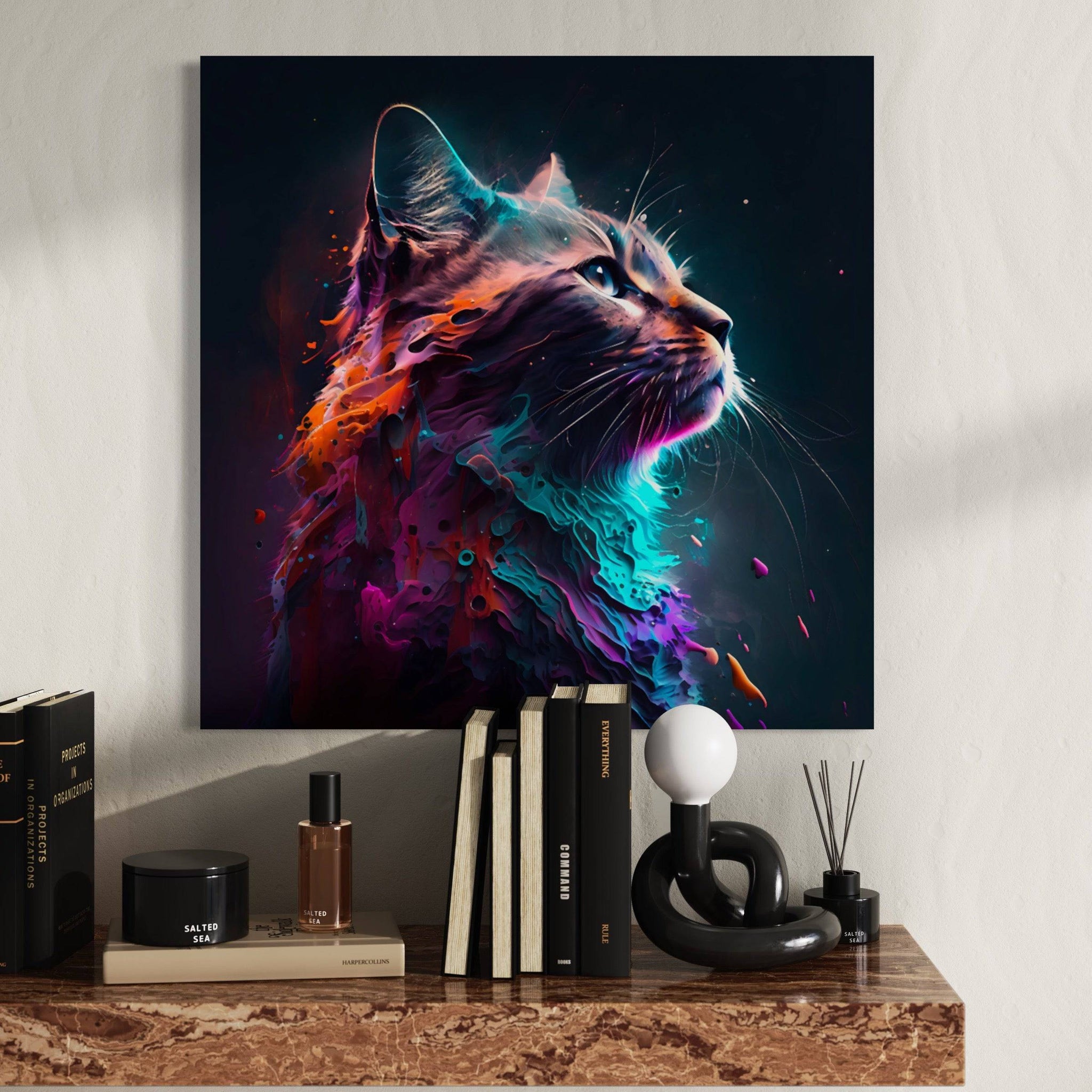 Tableau Pop Art Chat Félin - Déco Moderne Colorée | Fabulartz.fr