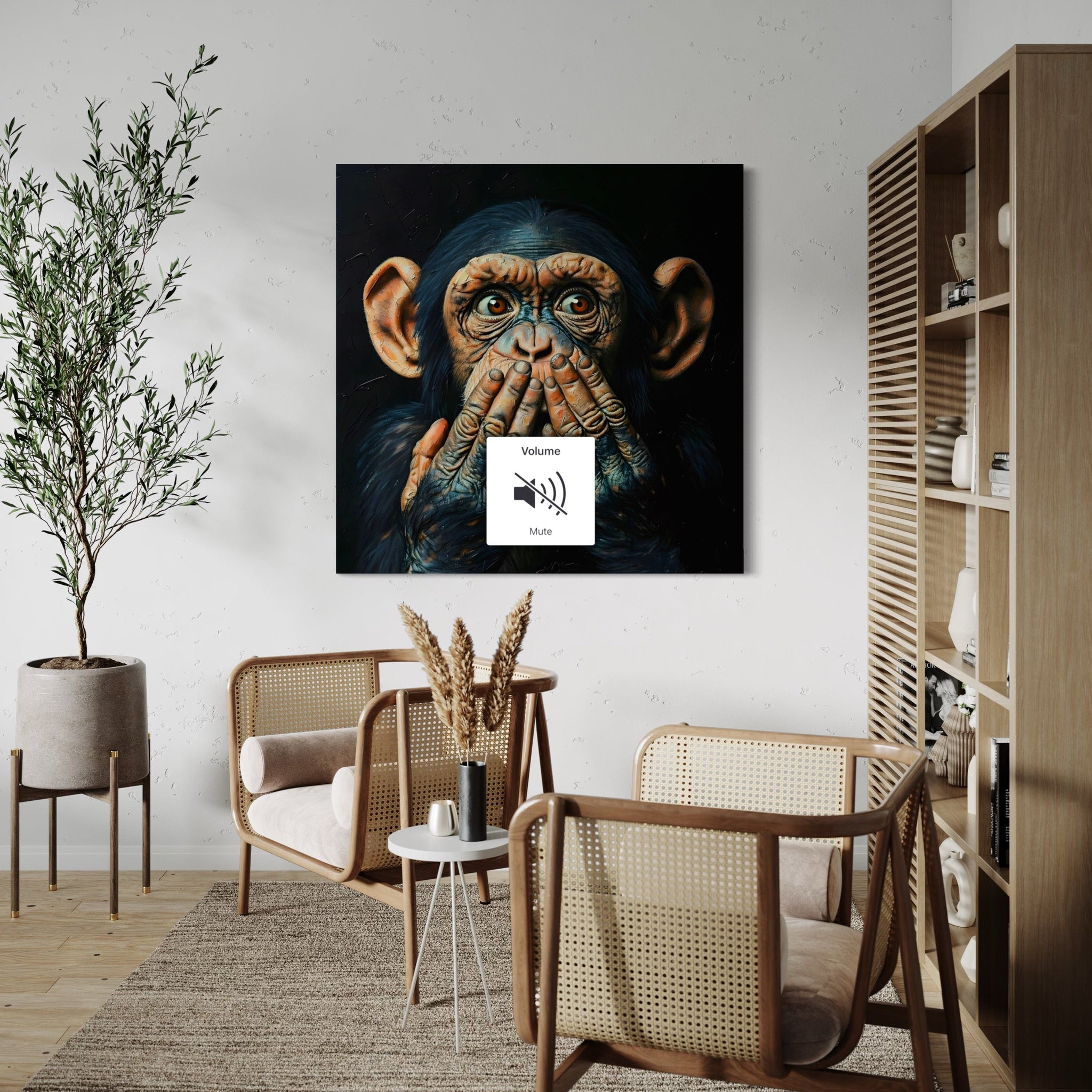 Tableau Singe Silence - Cadre Déco Profond pour Salon | Fabulartz.fr